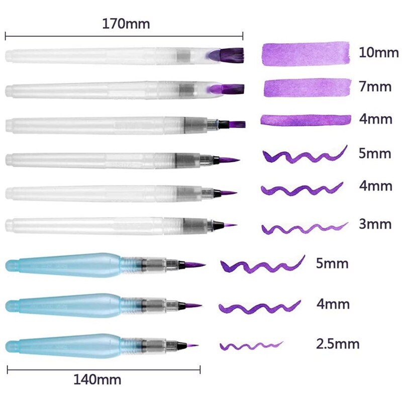 Water Brush Pen Set,9 PCS Water Tank Brush,Water B... – Vicedeal