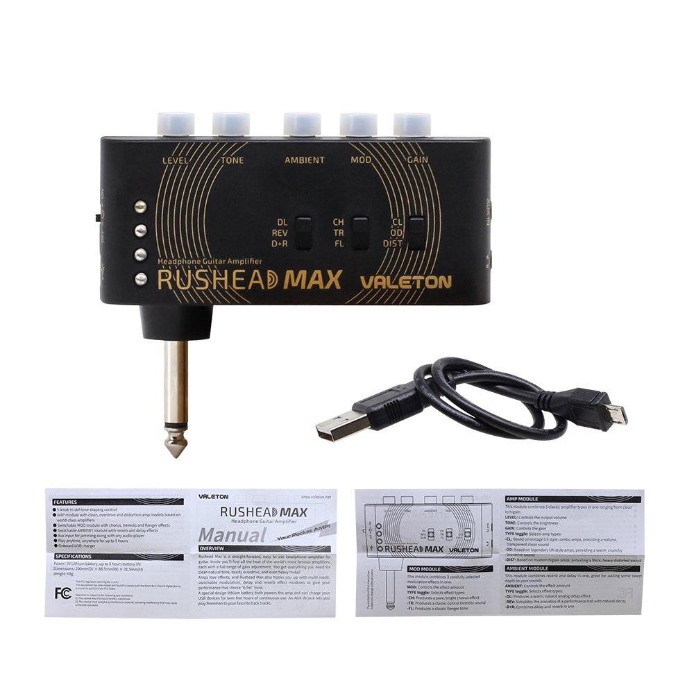 Valeton Rushead Max USB Chargable Portable Pocket ... – Grandado
