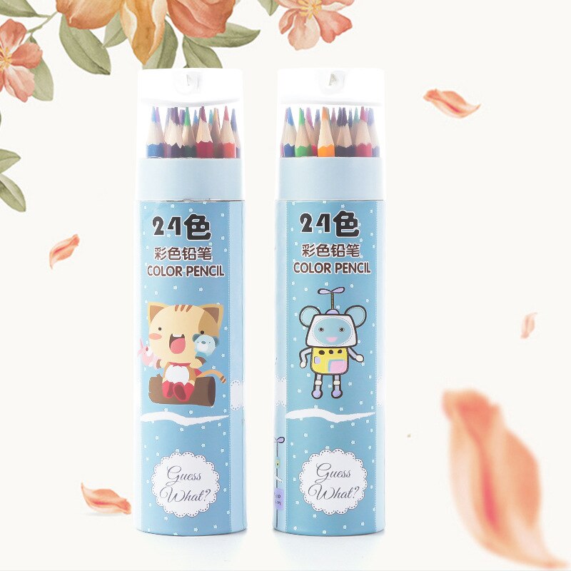 Cartoon 24pcs Drawing Pencil Set Oil Painting Colo... – Grandado