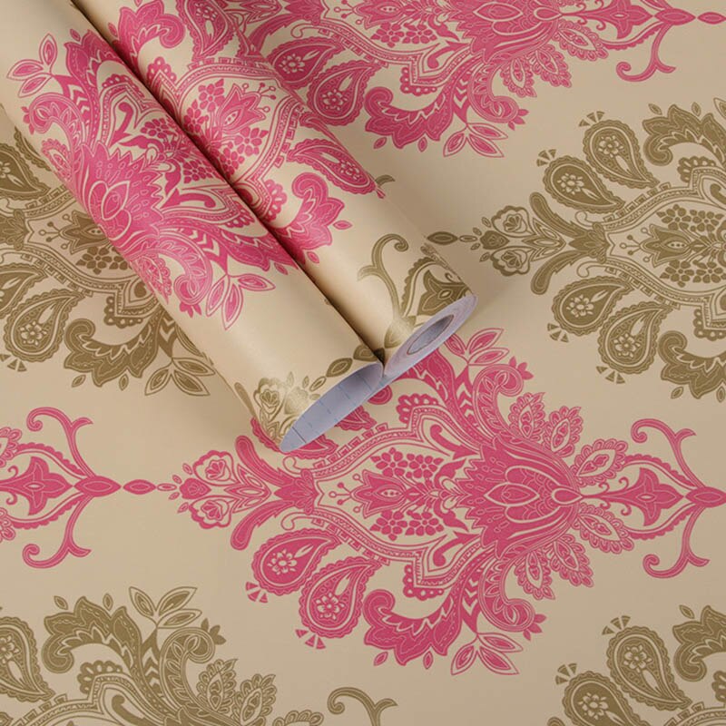 Retro self adhesive wallpaper European style roset... – Grandado