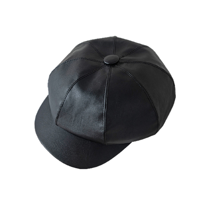Autumn Women Retro Leather Octagonal Caps Female S... – Vicedeal