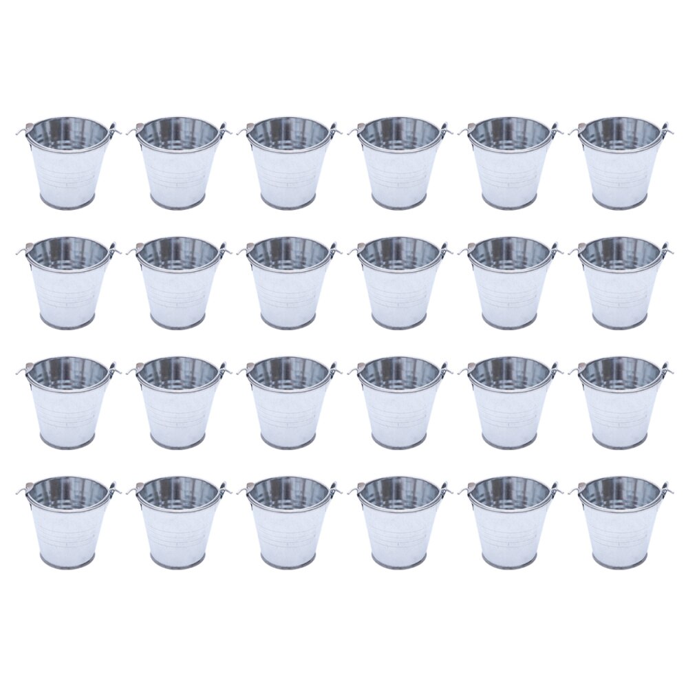 24pcs Tinplate Mini Metal Bucket Flower Pots Home ... – Grandado