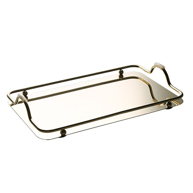 Large Rectangle Tray with Handle, Gold/Silver Serv... – Vicedeal