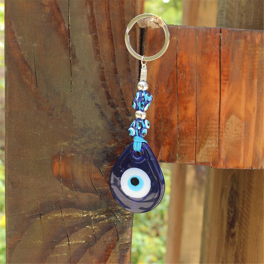 Turkish Blue Eye Key Chain Alloy Glass Travel Memo... – Vicedeal