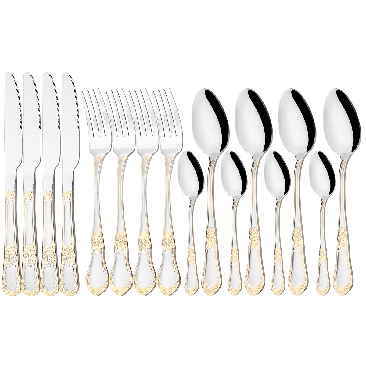 Vintage Gold Bestek Set Messen Vork Thee Lepel Ser... – Grandado