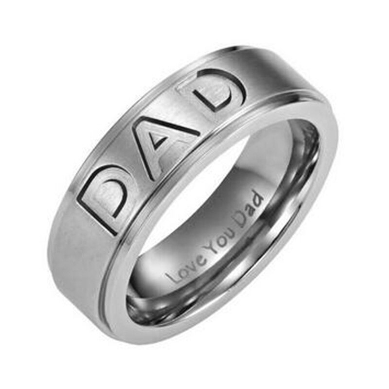"LOVE YOU DAD” Stainless Steel Dad Ring Engraved L... – Vicedeal