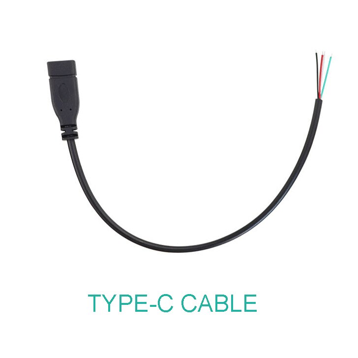 1pc 25cm USB C Type - C Female Jack Cable 4 wires Power Pigtail Cable ...