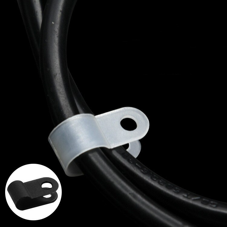 100PCS/lot Plastic P Clips Black Hose Cable Fasten... – Grandado
