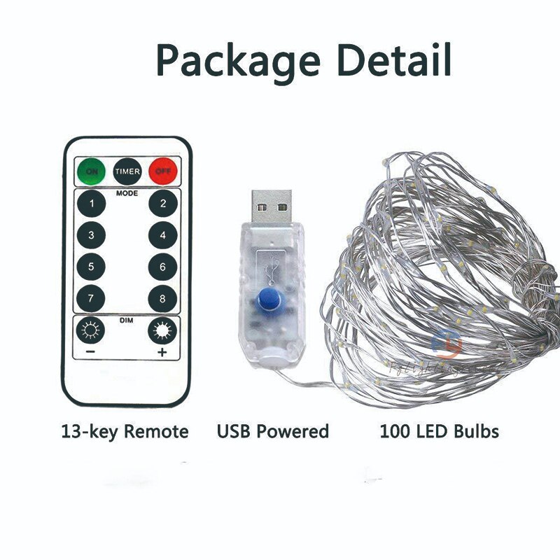 5m 10m USB remote control wire wire light dekorasi... – Vicedeal
