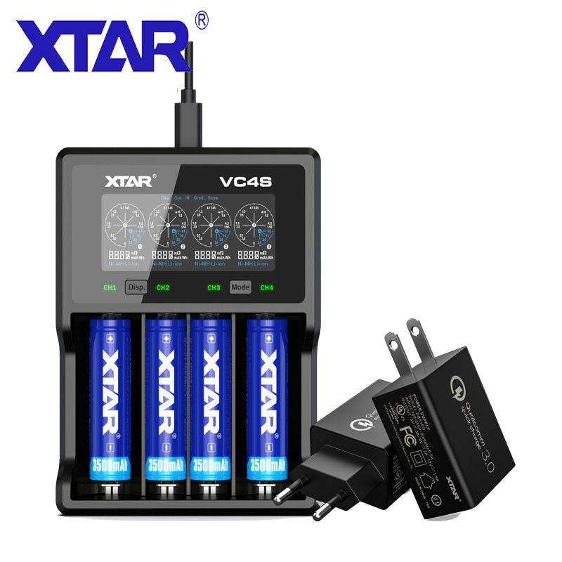 Xtar Lcd Charger VC4S Usb Charger QC3.0 Snel Oplad... – Grandado