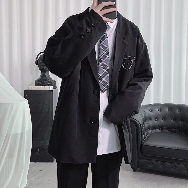 Unisex Women Men Casual Thin Loose Blazer High Sch... – Grandado