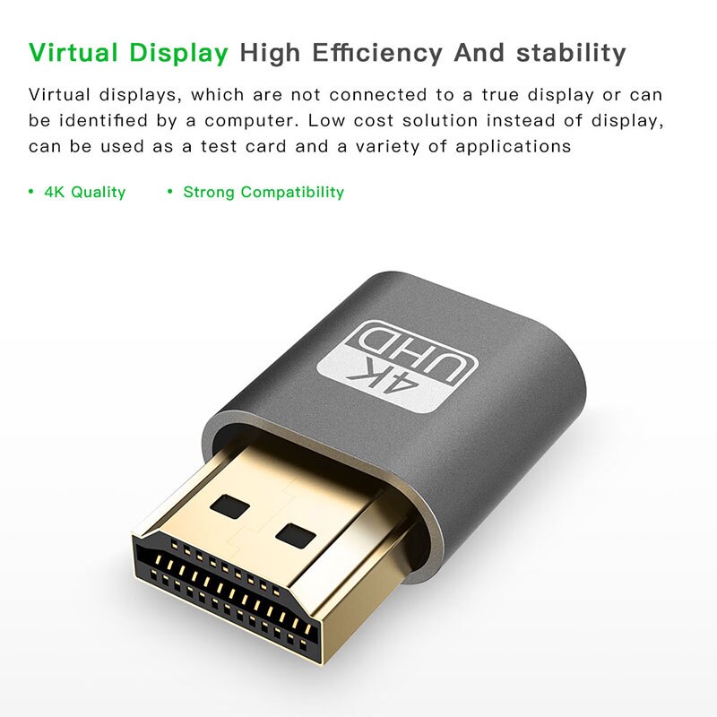 HDMI Virtual Display Adapter Gold Plating HDMI DDC... – Grandado
