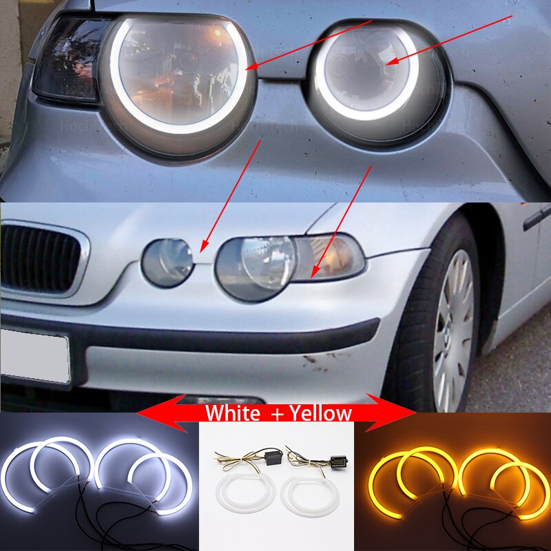 WHITE LED Headlight Halo Angel Demon Eyes Kit ange... – Grandado