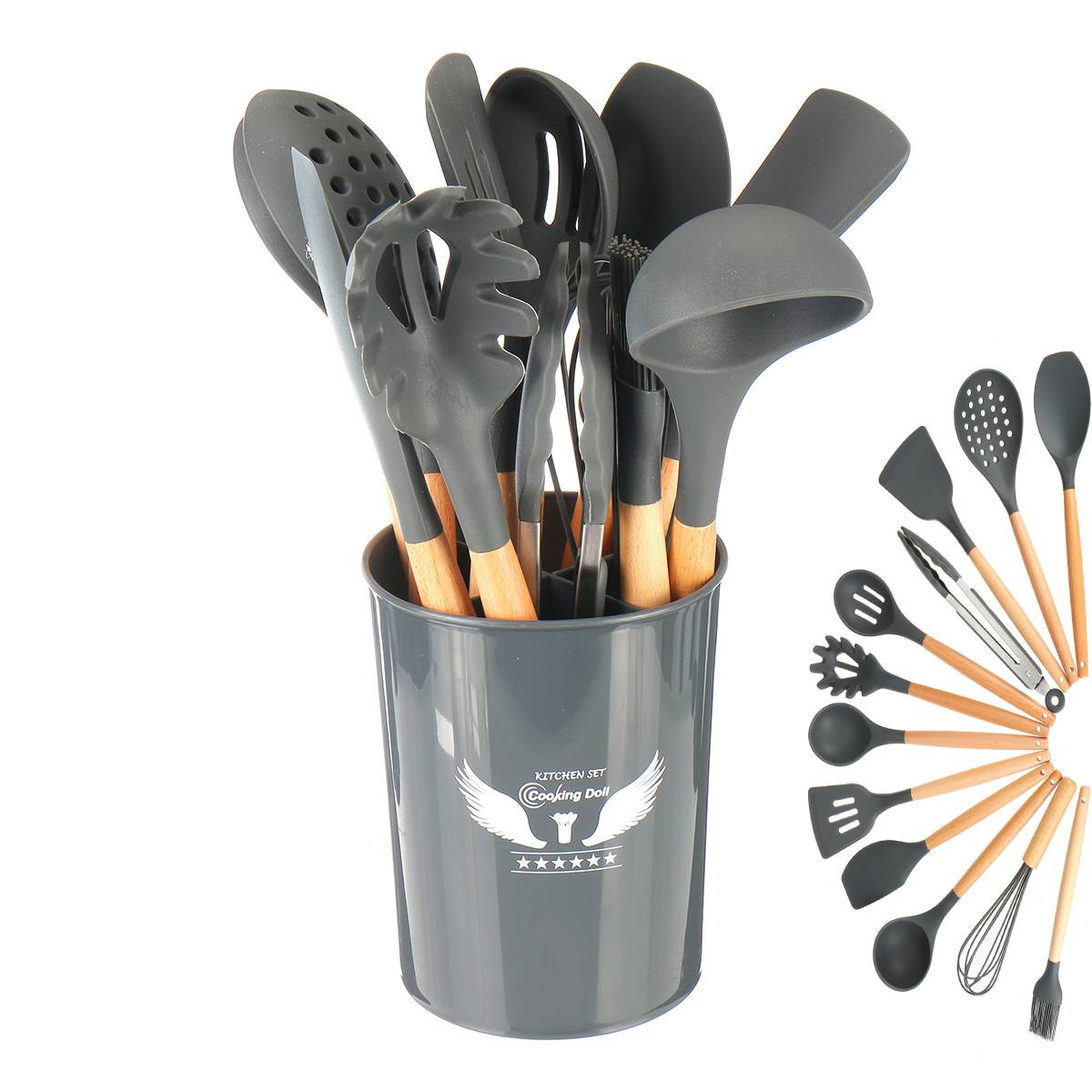 Siliconen Keukengerei Kookgerei Set Non-stick Kook... – Grandado