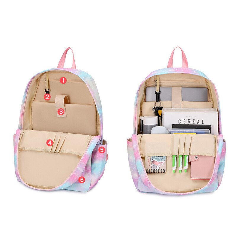 Kids School Rainbow Backpack with Lunch Bag Waterp... – Grandado