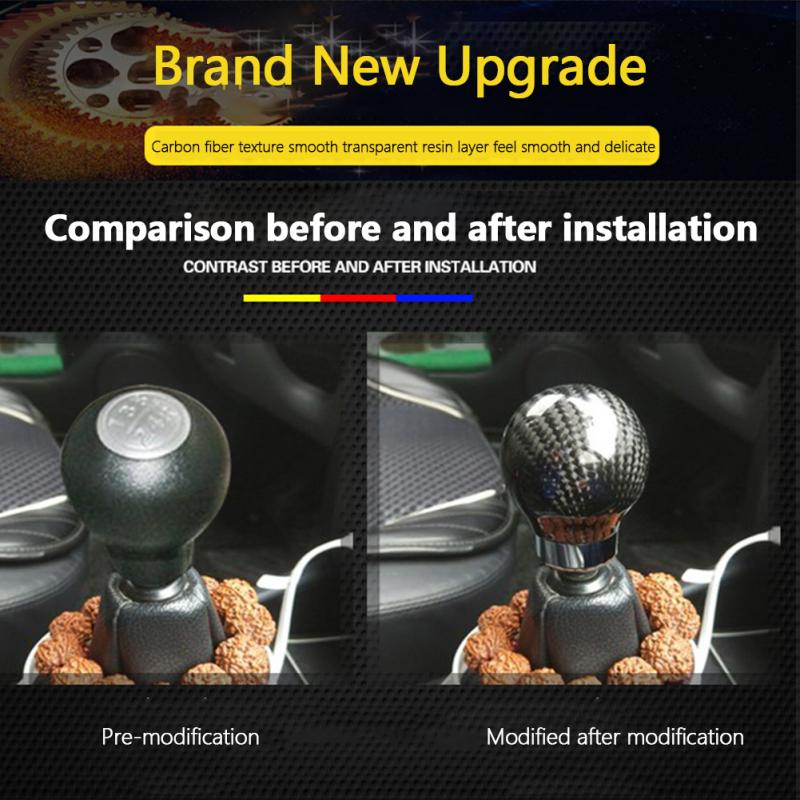 Gear Shift Knob Car Shift Head Auto Round Carbon F... – Grandado