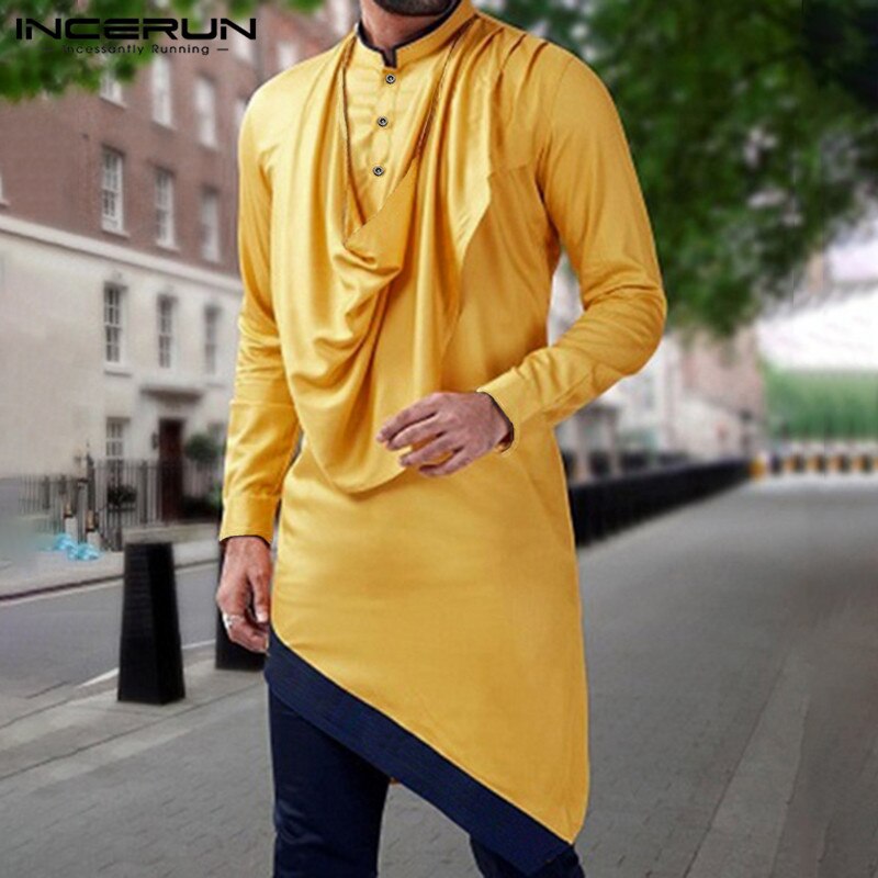 Incerun Mannen Shirt Indiase Kleding Patchwork Sta... – Vicedeal