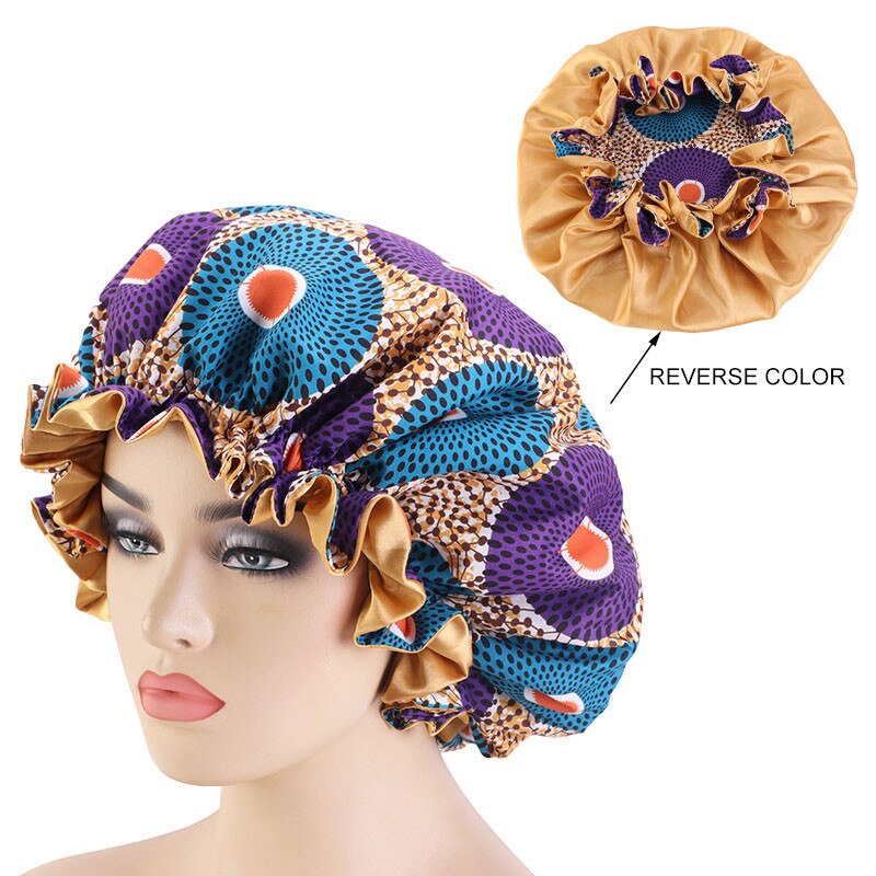 African Ankara Pattern Print Bonnet Night Sleep Ca... – Vicedeal