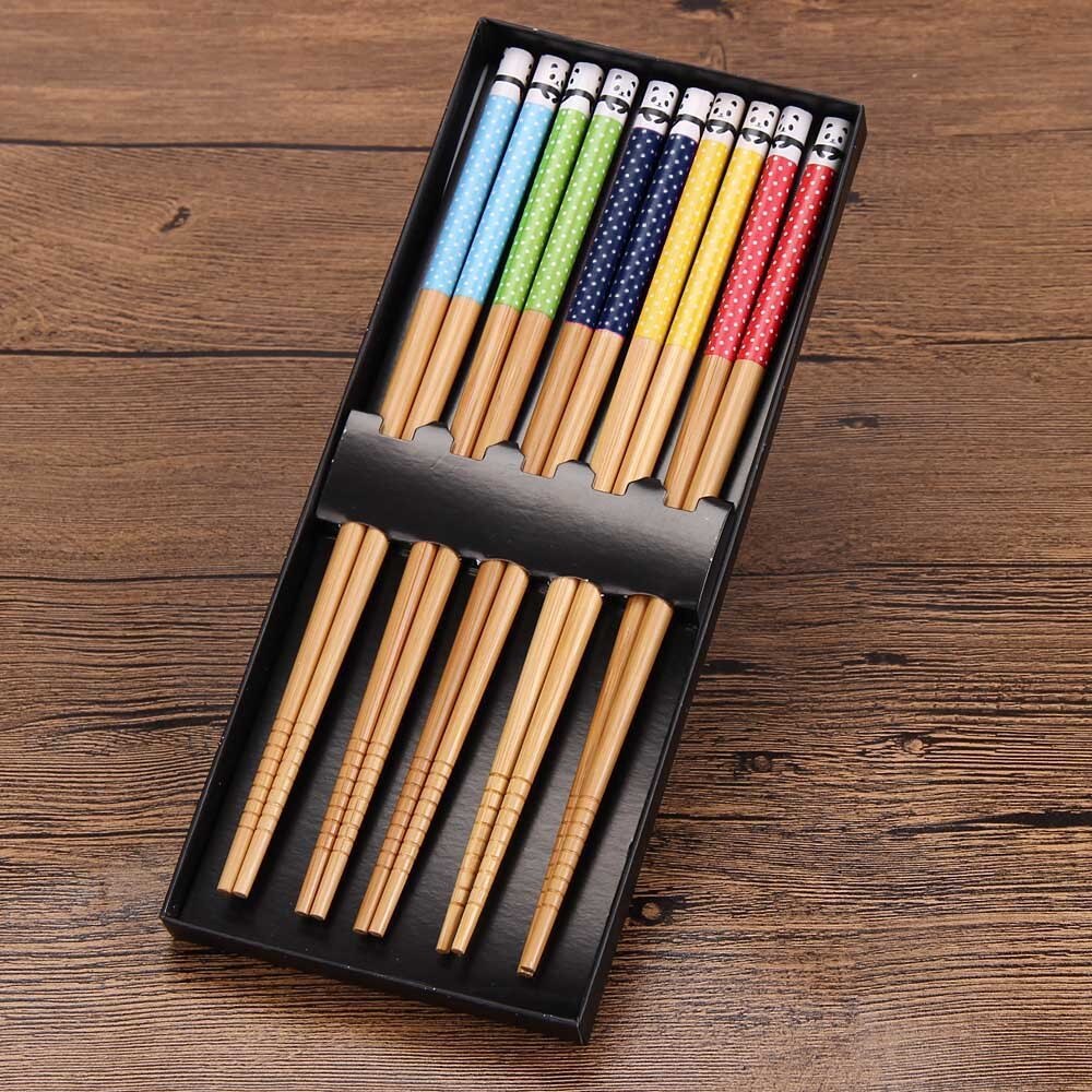 Reusable 5 Pair Set Handmade Bamboo Japanese Natur... – Vicedeal