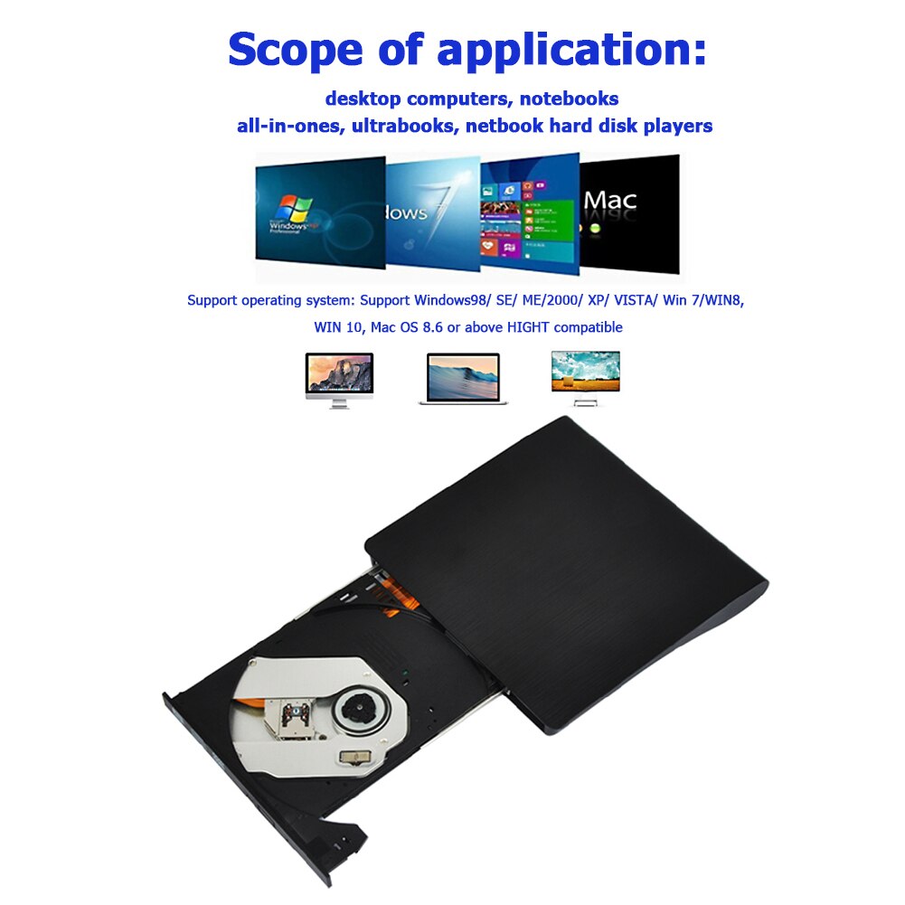 External CD Drive USB 3.0 Portable Optical Drive U... – Vicedeal