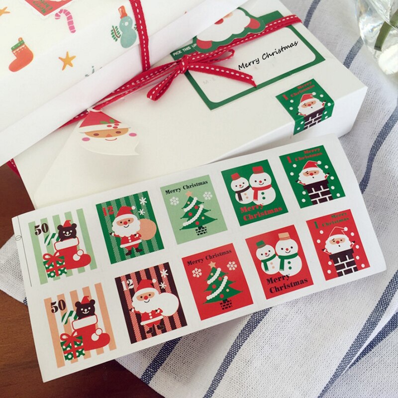 10Pcs Colorful Merry Christmas Stamp Seal Labels S... – Grandado