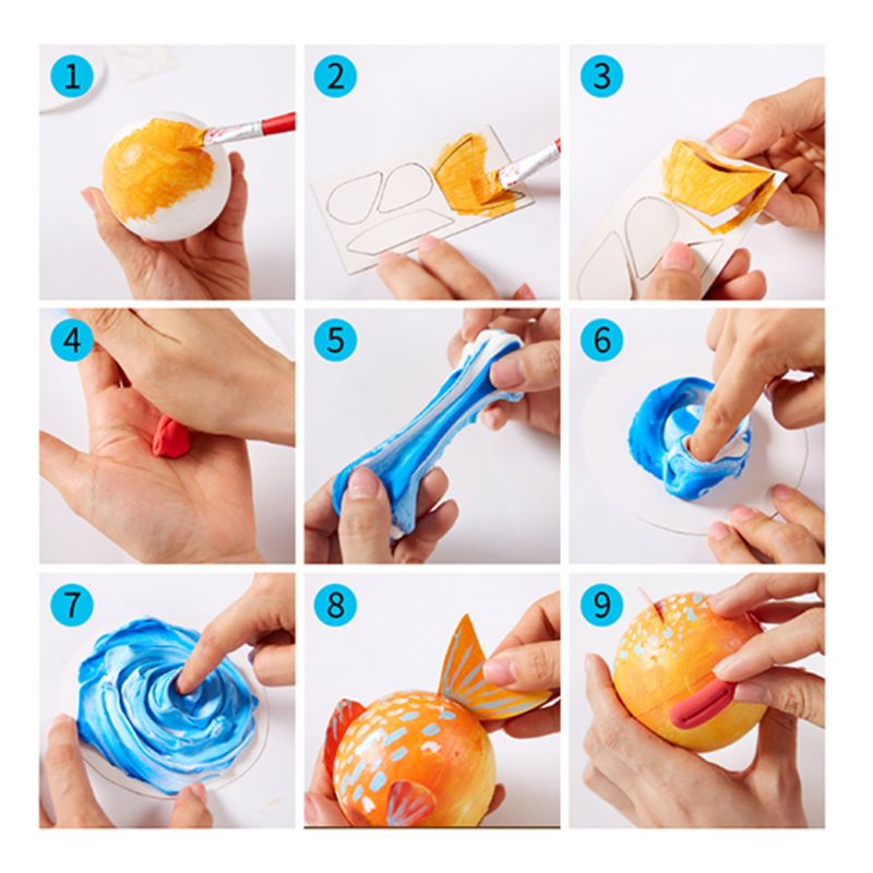 Bubble Fish DIY Craft Kit Foam Ball Painting Drawi... – Vicedeal