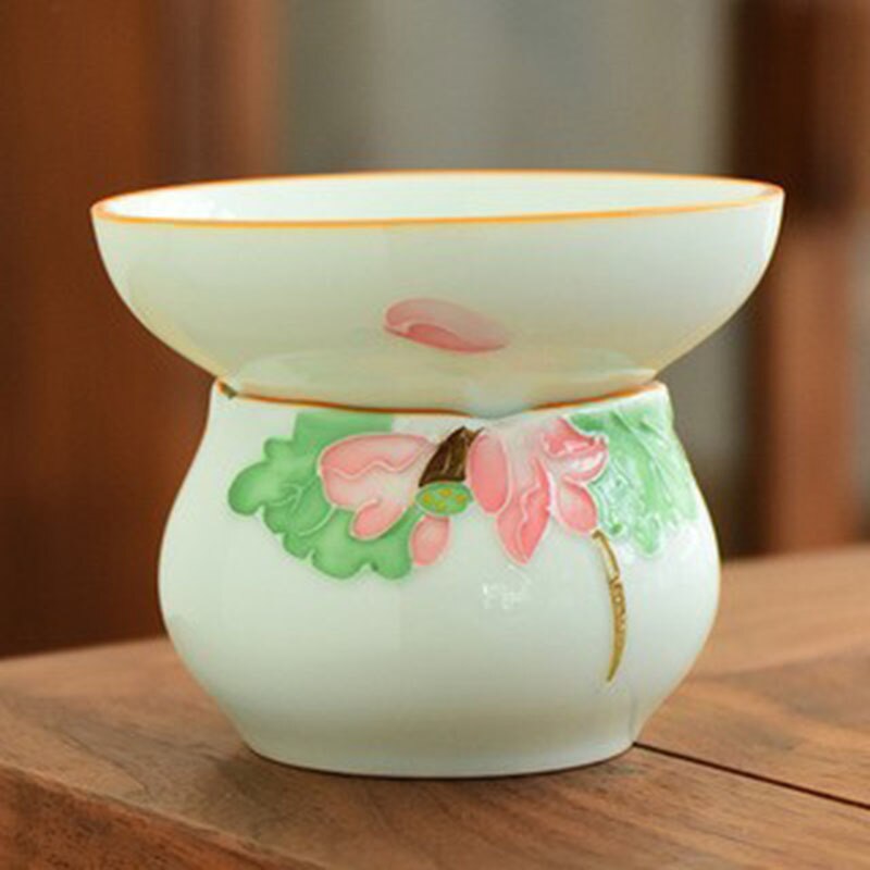 Hand Geschilderd Opgehoopt Lotus Thee Filter Keram... – Vicedeal