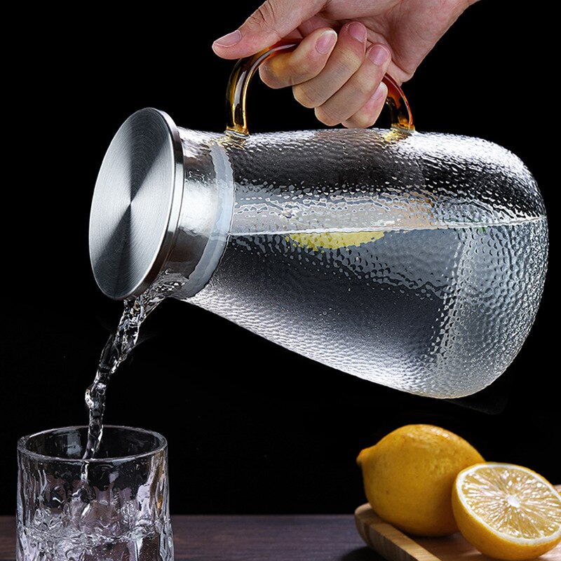 Hammered Glass Cold Water Bottle Set Household Lar... – Grandado