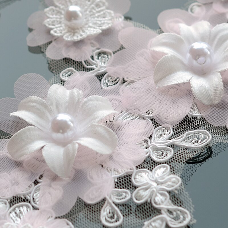 1 par blonder applique trim 3d blomster broderi bl... – Vicedeal