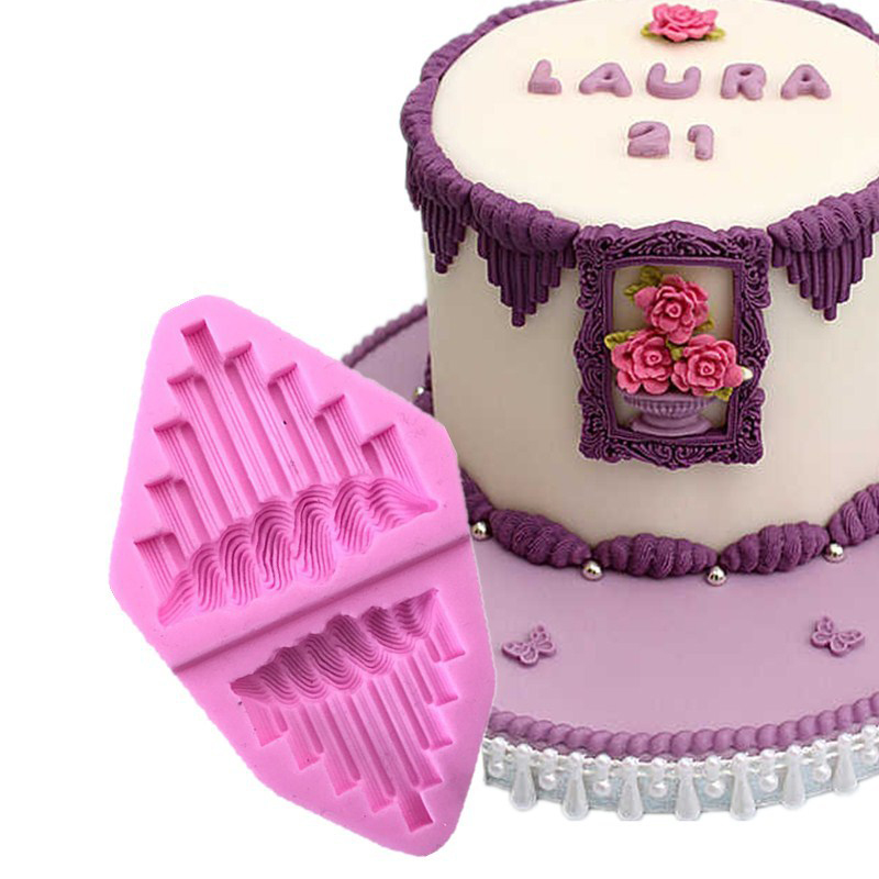 Cake Border Fondant Mold Pleated Lace Waves Mould ... – Grandado
