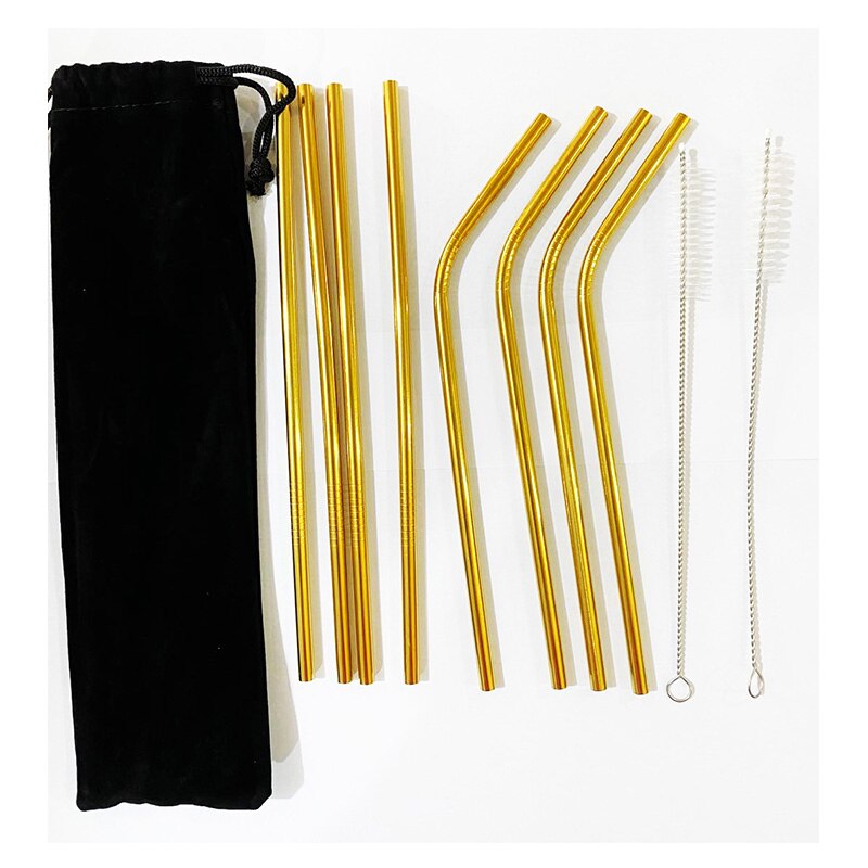 1/10Pcs Colorful Reusable Metal Drinking Straws 30... – Grandado