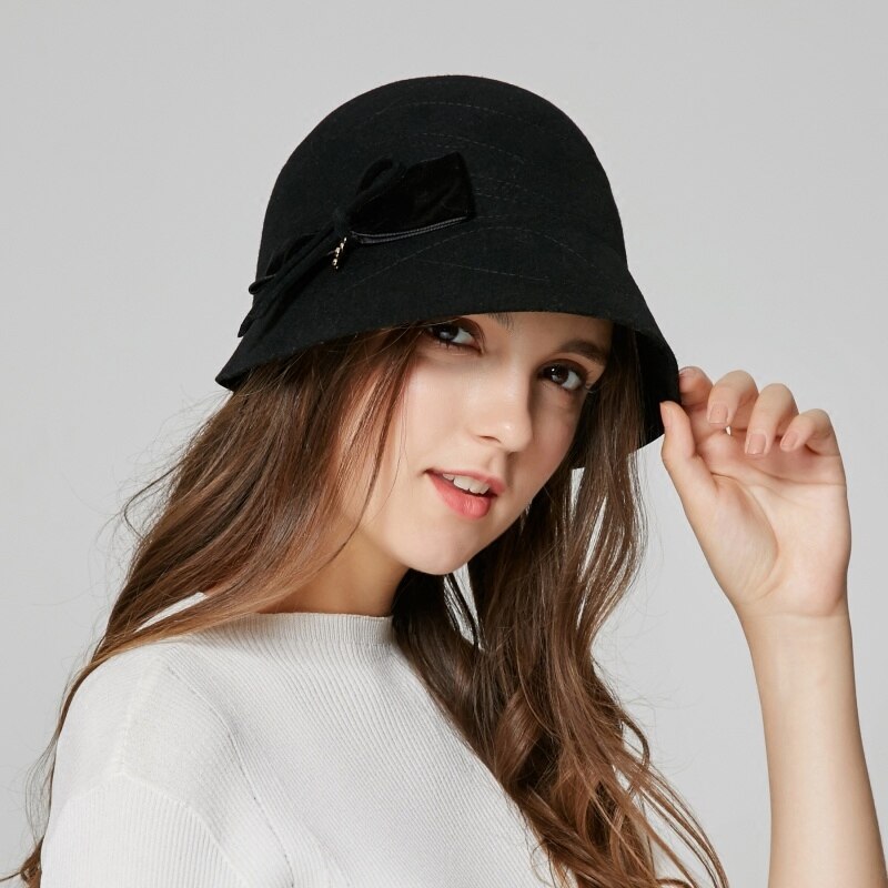 Girls Wool Hat Autumn Winter Noble Fedoras Hats Gi... – Grandado
