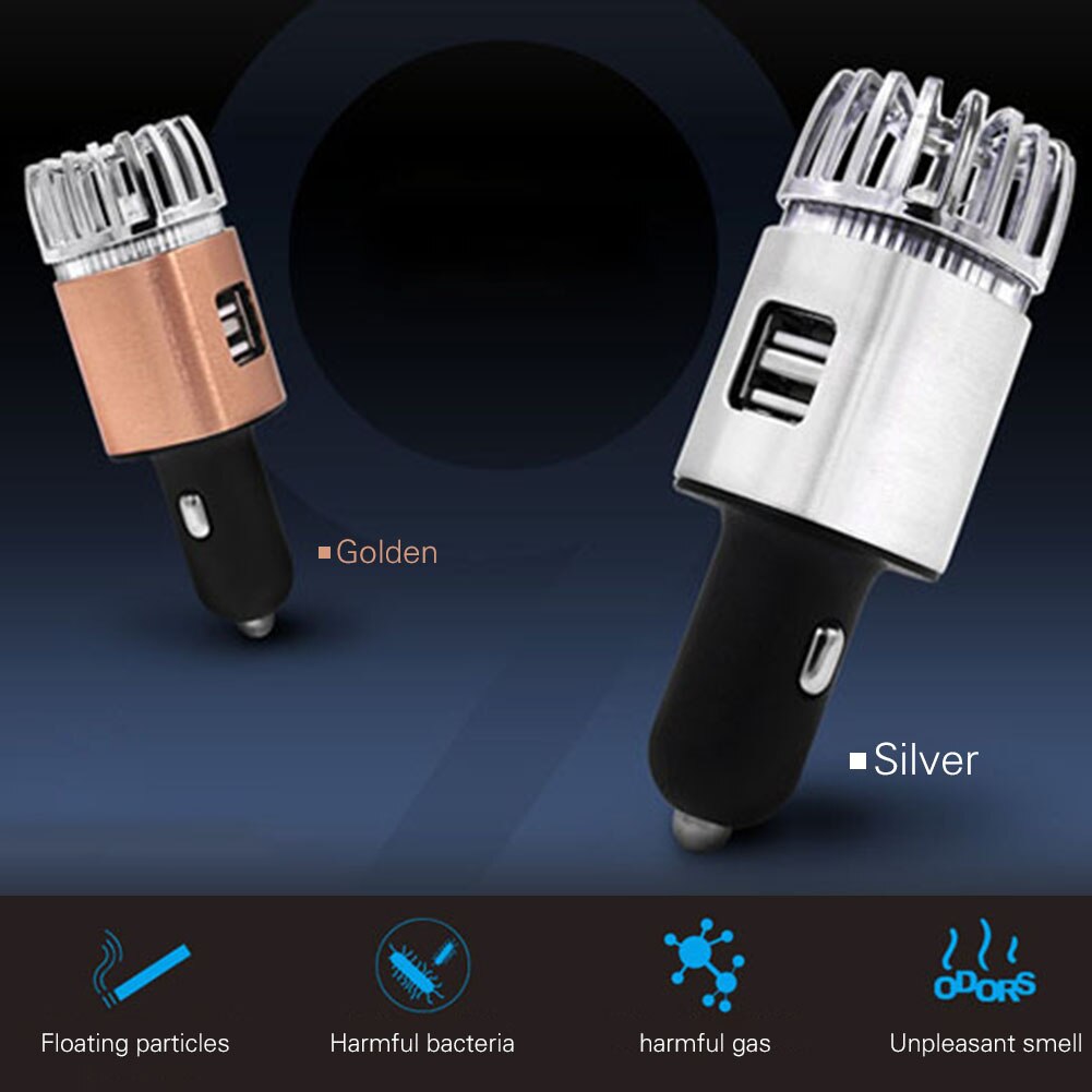 Dual USB Charger 12V Car Air Purifier Ionizer Vehi... – Grandado