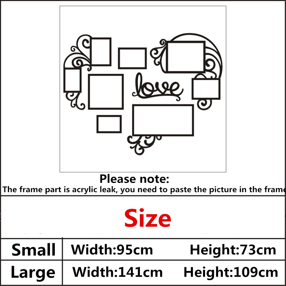 10 Pcs 3D Acrylic DIY Picture Wall Stickers Love P... – Grandado