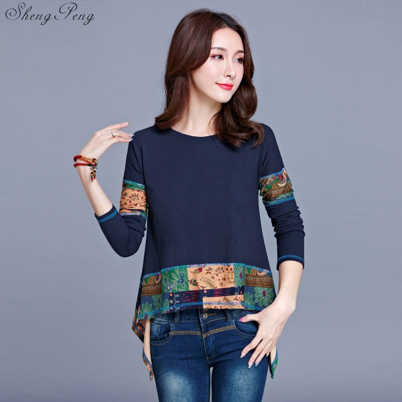 Traditional chinese blouse shirt tops for women ma... – Grandado