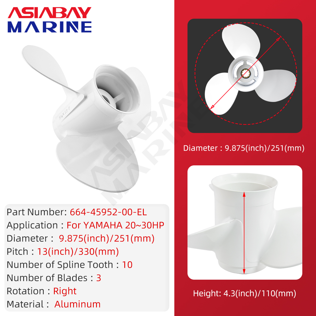 Buitenboordmotor Propeller Voor Yamaha 20hp 25hp 3... – Vicedeal