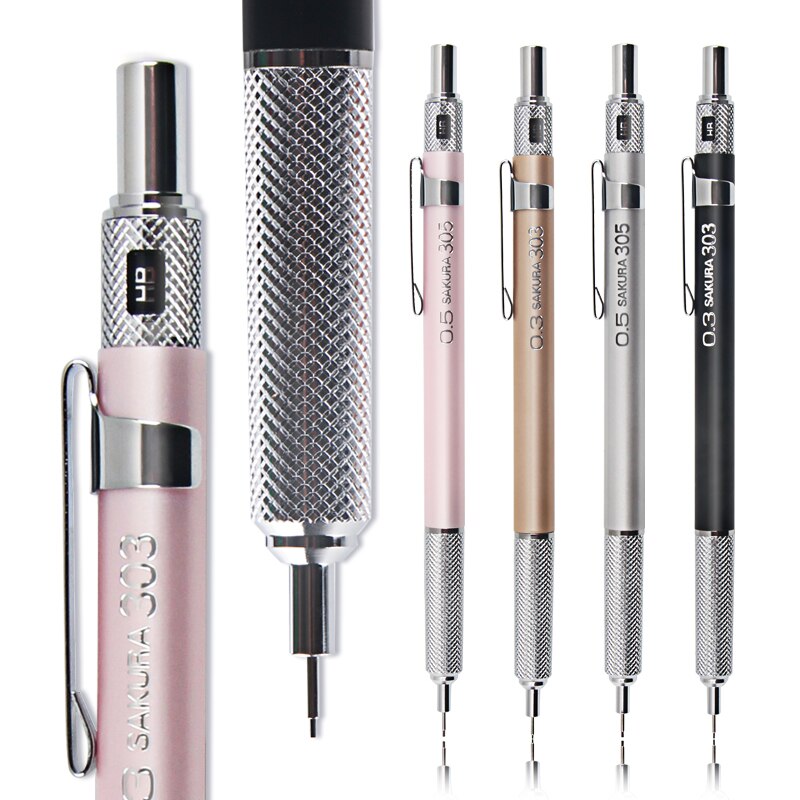 SAKURA Metal 0.3/0.5 mm Mechanical Pencil Pen Stud... – Vicedeal