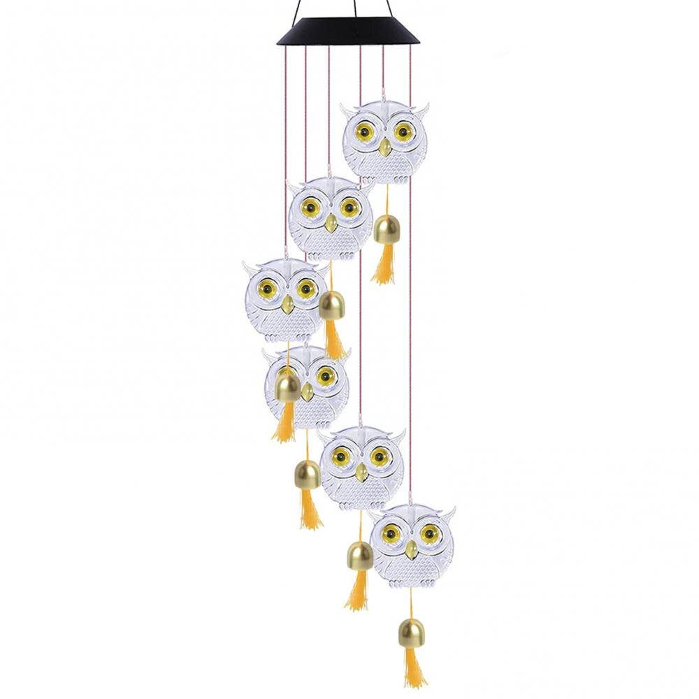 Home Decoration Owl Solar Wind Chimes Lamp Outdoor... – Grandado