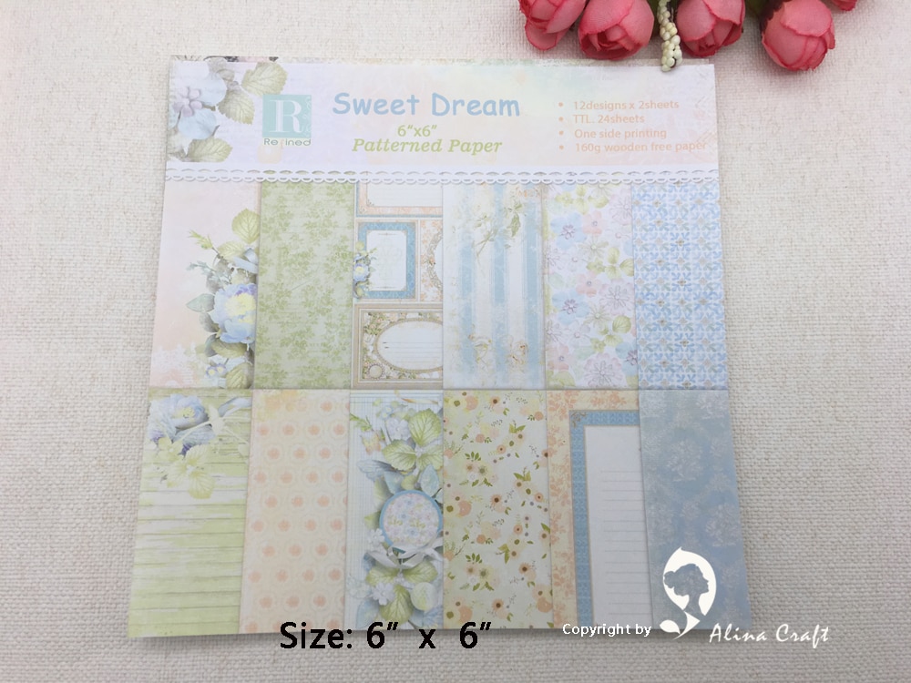 AlinaCraft 24 láminas 6 "X6" sweet dream patrón pa... – Grandado