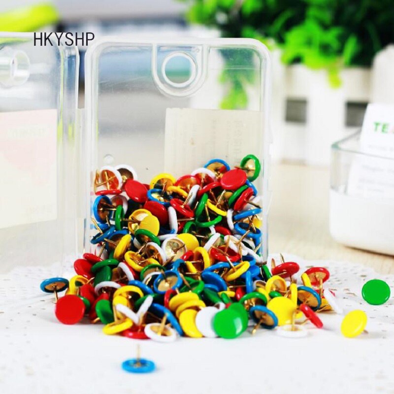 HKYSHP Round colored thumbtacks 100 pcs/set metal ... – Grandado