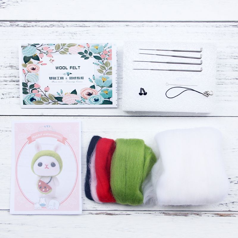 Lovely Rabbit Doll Wool Felt Craft DIY Unfinished ... – Vicedeal