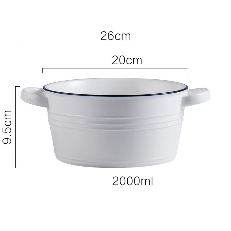 Binaural Soup Pot European Style Large Ceramic Noo... – Grandado