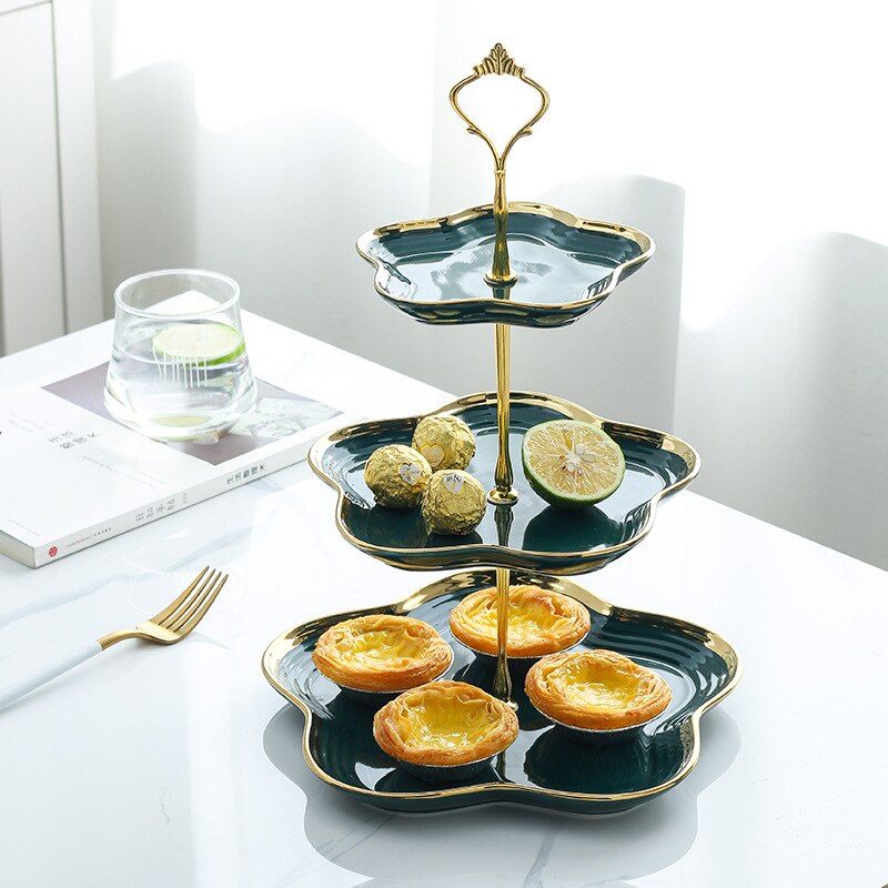2/3 tier Ceramic Plate Porcelain High Leg Cake Sta... – Grandado