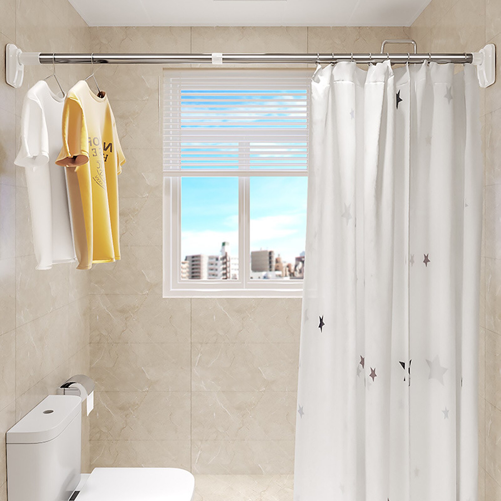 Shower Curtain Rods Hanging 1PC Extendable Adjusta... – Grandado