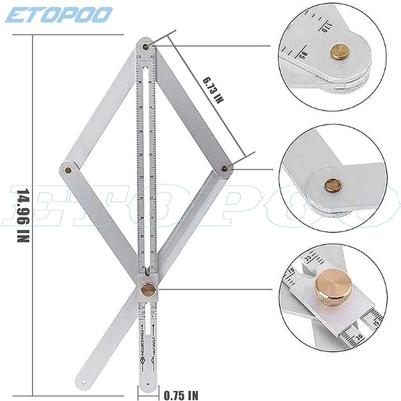 Aluminum Alloy Bevel&Corner Protractor Corner Angl... – Grandado