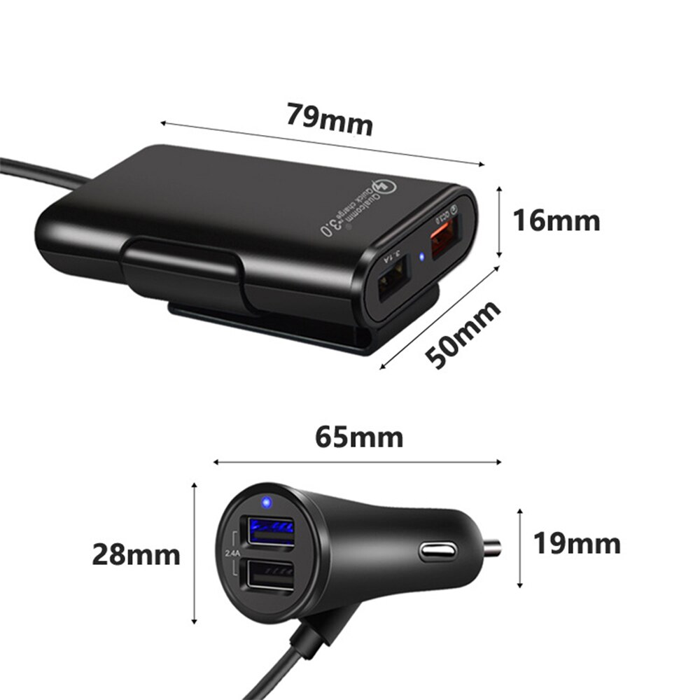 AOSHIKE 12V 24V QC 3.1A Car Charger For Phone Rear... – Grandado