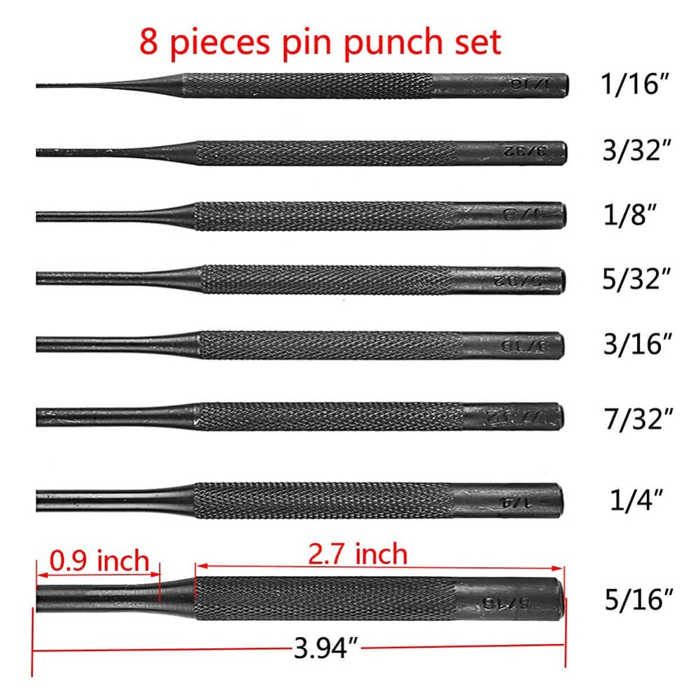 8Pcs Roll Pin Spring Punch Set Bolt Catch Roll Up ... – Vicedeal