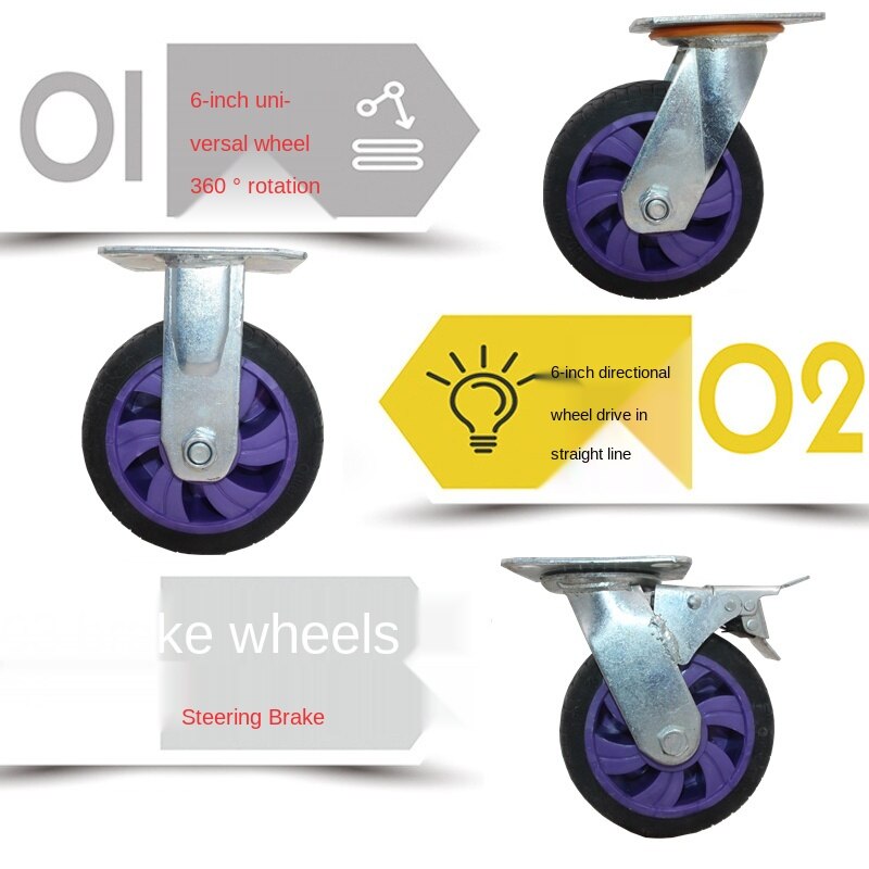 6-Inch Universal Mute Wheel 5-Inch 8-Inch Solid Ru... – Vicedeal