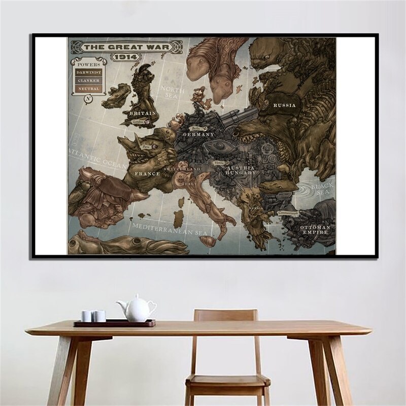 59x42cm Vintage Retro Europe World Map Non-woven P... – Grandado