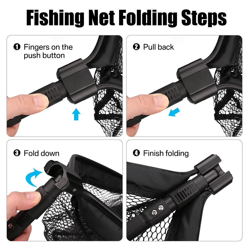 Folding Fishing Landing Net with Aluminum Telescop... – Grandado